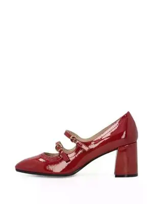 Pinko Patent-finish Double-strap Pumps - Red