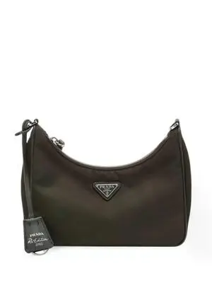 Prada 2019-2026 Saffiano Trimmed Re Nylon Re Edition 2005 Satchel - Brown