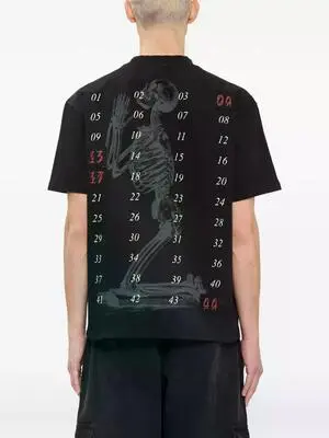 44 LABEL GROUP Lotto Skeleton-print Logo-patch T-shirt - Black