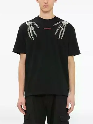 44 LABEL GROUP Time Skeleton-print Logo-print T-shirt - Black