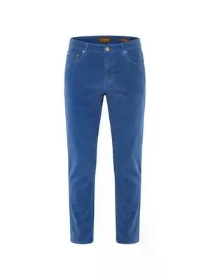 MOORER Bandini Five-pocket Corduroy Trousers - Blue
