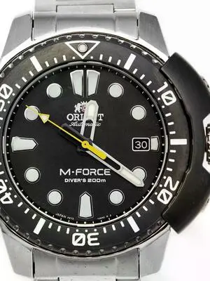 ORIENT M-force 45mm Automatic Diver Watch With Stainless Steel Link Bracelet