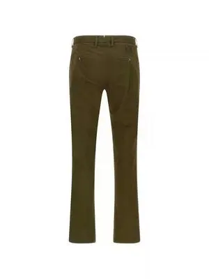 Incotex Straight-leg Logo-patch Trousers - Green