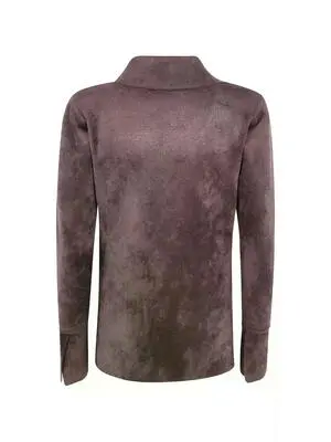 D.exterior Suede-effect Button-up Jacket