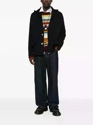 Sacai Hooded Gold-tone Button Blazer