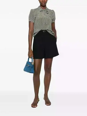 I BLUES Belted Pleated Shorts - Black