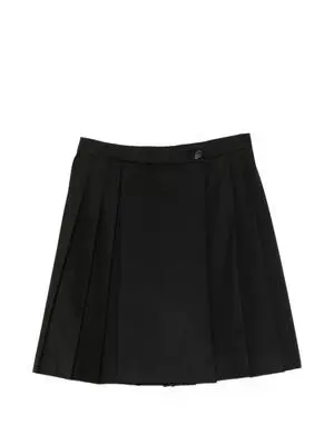 I BLUES Pleated Wrap Mini Skirt - Black
