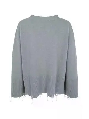 Laboratorio Capri Distressed-effect Ribbed-trim Sweater - Green