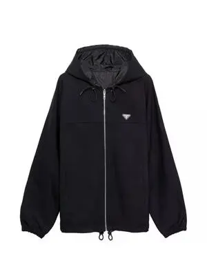 Prada Technical Fleece Hoodie Jacket - Black