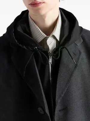 Prada Technical Fleece Hoodie Jacket