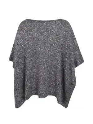 D.exterior Sequin-embellished Knitted Poncho - Grey