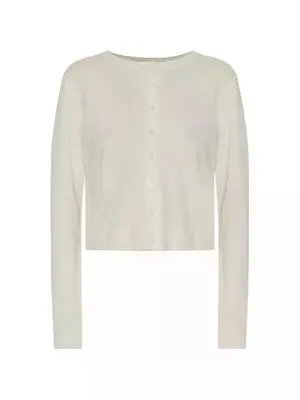 LoveShackFancy Cameyrn Cashmere Bow Detail Cropped Cardigan - Neutrals
