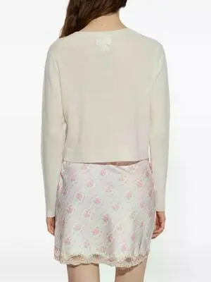 LoveShackFancy Cameyrn Cashmere Bow Detail Cropped Cardigan