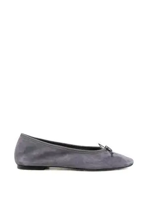 AeydĒ Tiby Bow-detail Suede Ballet Flats - Grey