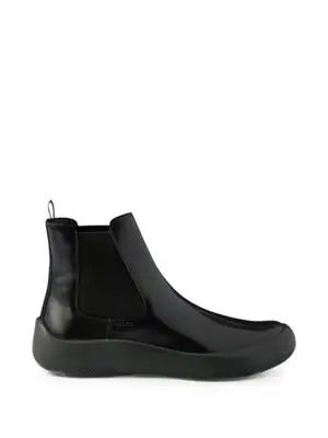 Prada Brushed Leather Chelsea Boots - Black