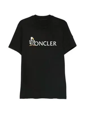 Moncler Logo-print Crew-neck T-shirt - Black