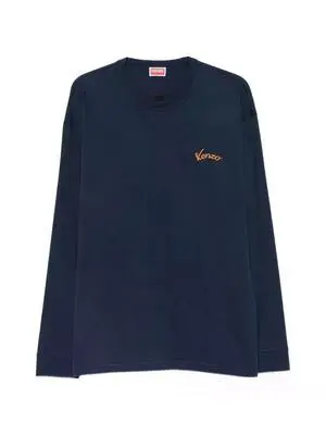 Kenzo Eiffel Tower-print Long-sleeve T-shirt - Blue