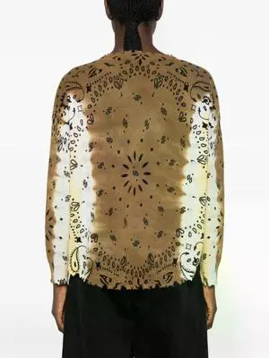 KUJTEN Bandana Print Distressed Sweater