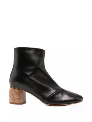 FORTE_FORTE Wood-effect Block Heel Ankle Boots