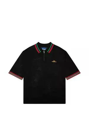 AWAKE NY Mesh Zip-fastening Polo Shirt - Black