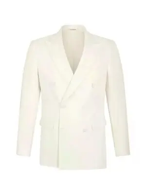 FURSAC Double-breasted Virgin-wool Blazer - Neutrals