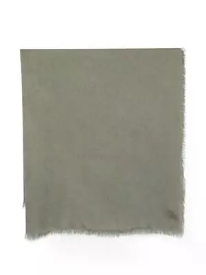 TWINSET Jacquard-logo Frayed Scarf - Grey