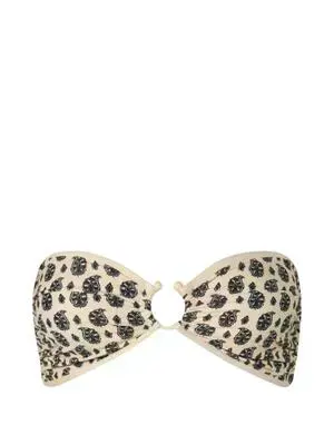 Johanna Ortiz Seawaters Paisley-print Bikini Top - Neutrals
