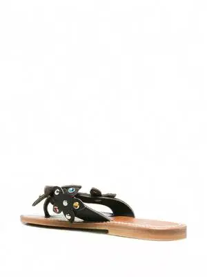 K.JACQUES Caravelle Crystal-embellished Floral-appliqué Sandals