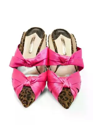 SOPHIA WEBSTER Knot-embellished Jacquard Mules