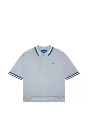 AWAKE NY Mesh Zip-up Polo Shirt - Blue