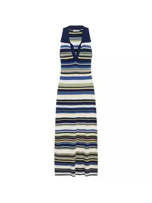 Simkhai Kerrin Chevron-knit Midi Dress - Blue
