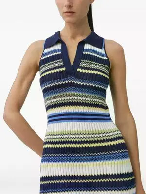 Simkhai Kerrin Chevron-knit Midi Dress
