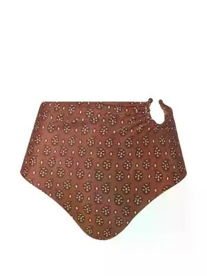 Johanna Ortiz Taita Paisley-print Bikini Bottoms - Brown
