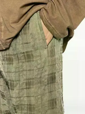 UMA WANG Check-pattern Drawstring Trousers