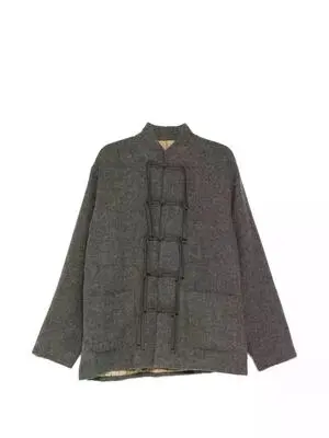 UMA WANG Virgin Wool Frog Fastening Jacket - Grey