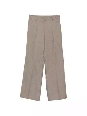 P.a.r.o.s.h Houndstooth-pattern Crystal-embellished Trousers - Neutrals