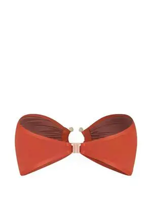 Johanna Ortiz Seawaters Ruched Bikini Top - Red