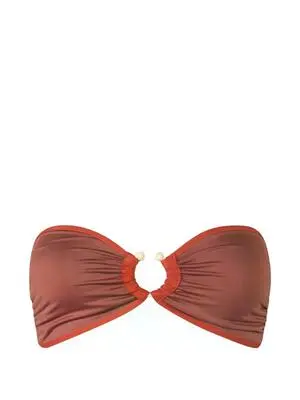 Johanna Ortiz Seawaters Ruched Bikini Top - Red