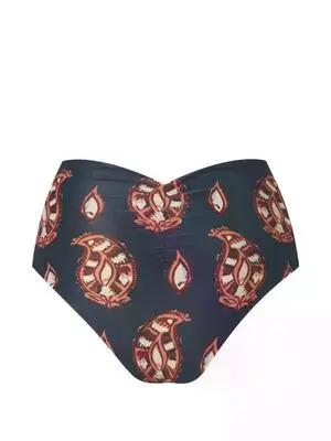 Johanna Ortiz Paisley Print High Waist Bikini Bottoms