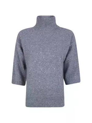 Seventy Sequin-embellished High-neck Sweater - Grey