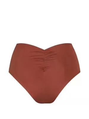 Johanna Ortiz Taita Paisley-print High-waisted Bikini Bottoms - Brown