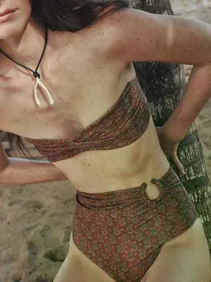 Johanna Ortiz Taita Paisley-print High-waisted Bikini Bottoms - Brown