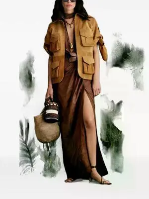 Johanna Ortiz Explorer Bow-detail Suede Shirt - Brown