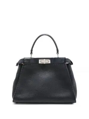 Fendi 2000-2010 Medium Leather Selleria Peekaboo Iconic Satchel