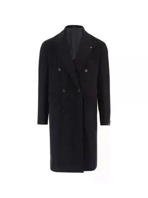 Tagliatore Double-breasted Peak-lapel Coat - Blue