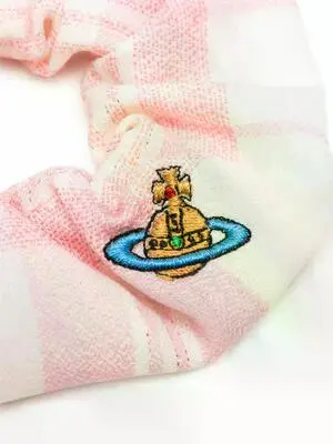 VIVIENNE WESTWOOD Orb-embroidered Check-pattern Scrunchie