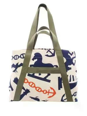 Hermès 2010-2026 Canvas Picto De Plage Beach Bag Tote Bag - Neutrals