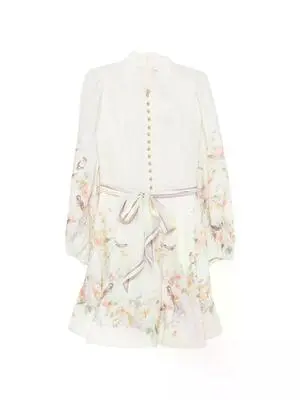 Zimmermann Floral-print Mini Dress - Neutrals