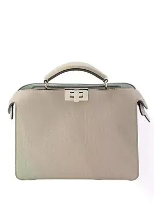 Fendi 2000-2010 Mini Leather Peekaboo Iseeu Satchel - Neutrals