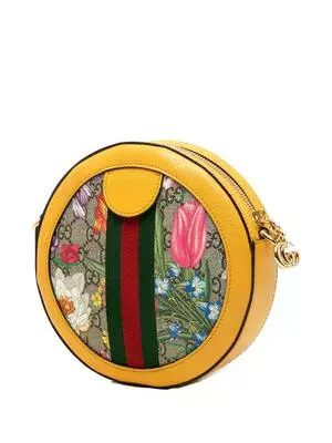 Gucci 2000-2015 Mini Gg Supreme Flora Web Ophidia Round Crossbody Bag